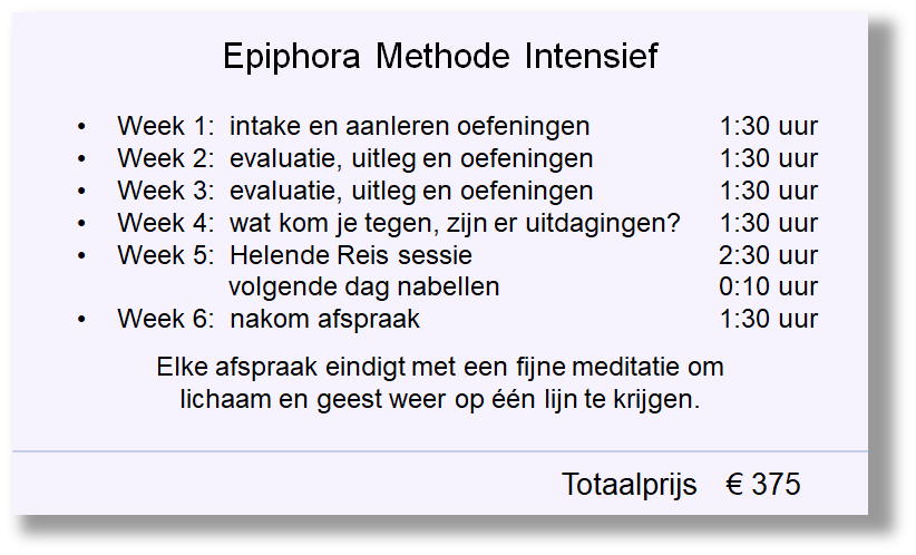 Tarieven Epiphora Methode – Jeanneke Bakker